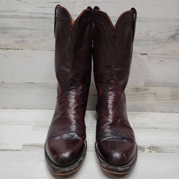 Lucchese | Shoes | Lucchese 200 Roper Boots With Ostrich Leather Detail ...